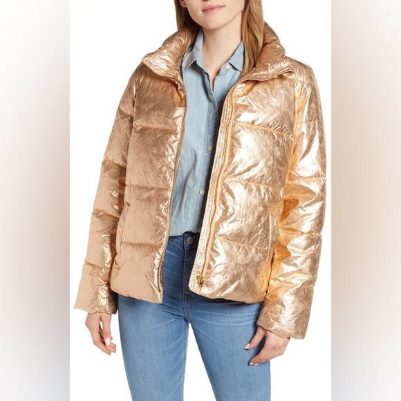 J. Crew | Jackets & Coats | Nwot Jcrew Rose Gold Puffer Jacket | Poshmark